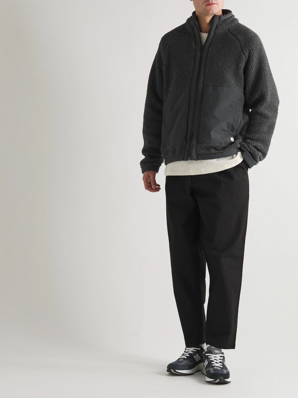 Folk - Signal Nylon-Trimmed Fleece Jacket - Gray Folk