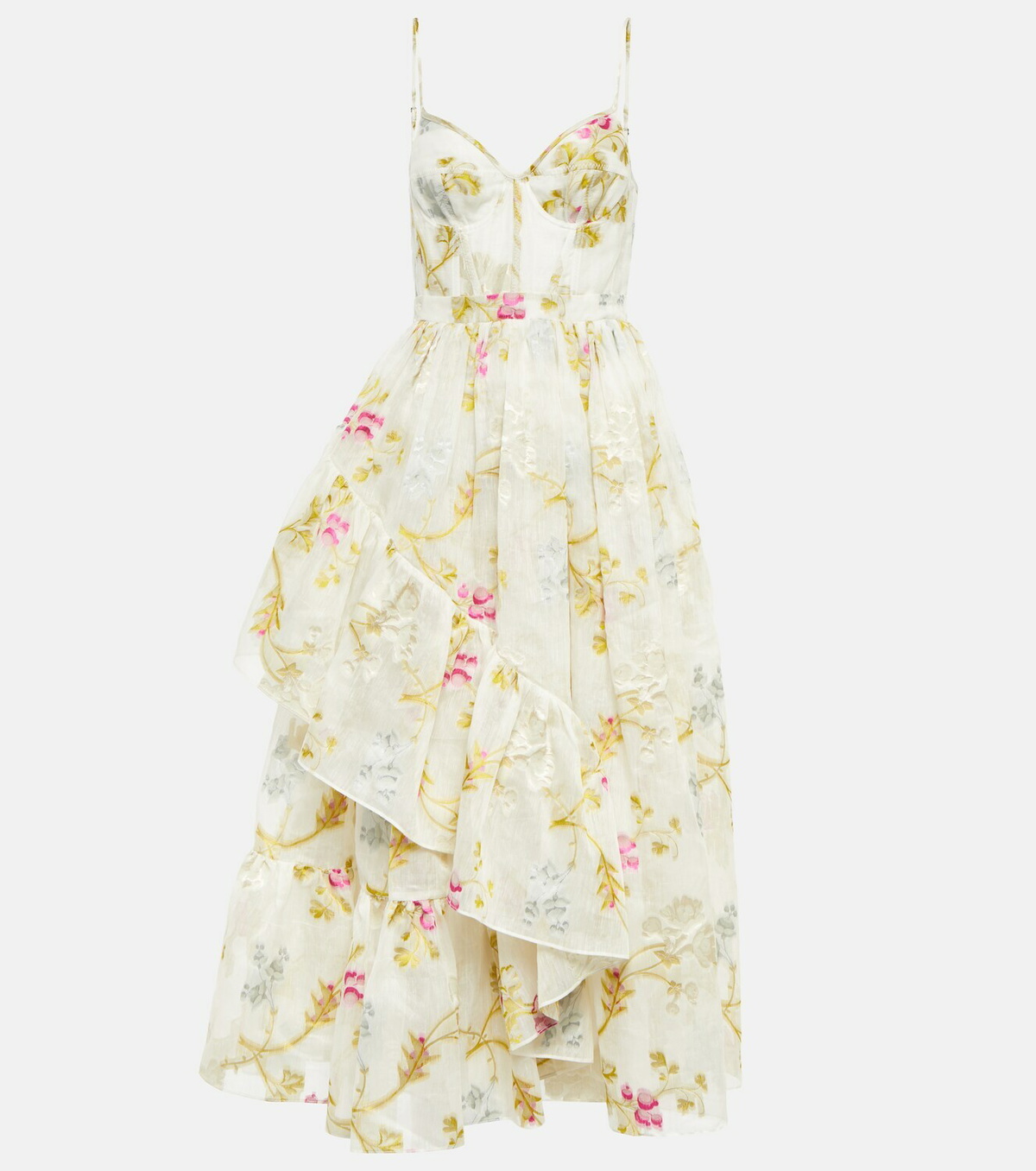 Erdem - Alani linen and silk-blend midi dress Erdem