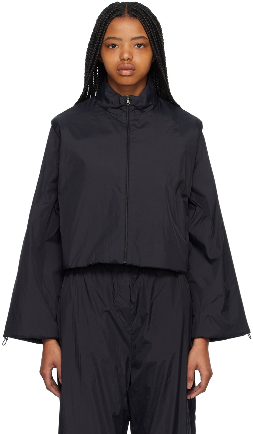 AMOMENTO Black Detachable Sleeve Reversible Jacket AMOMENTO