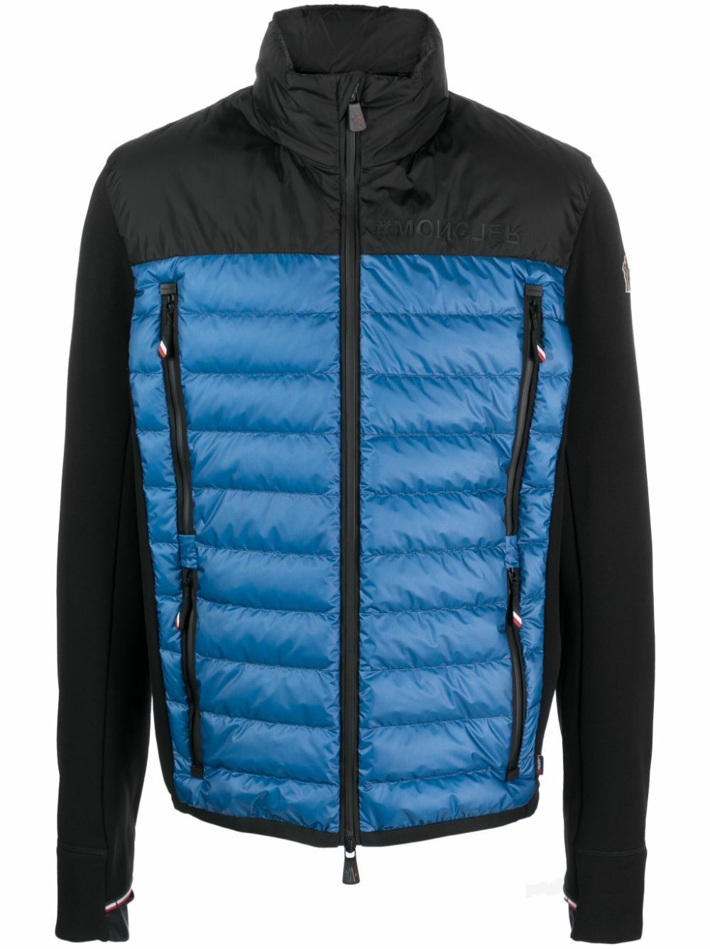 Moncler Grenoble Blue And Black Logo-Patch Puffer Jacket Moncler Grenoble