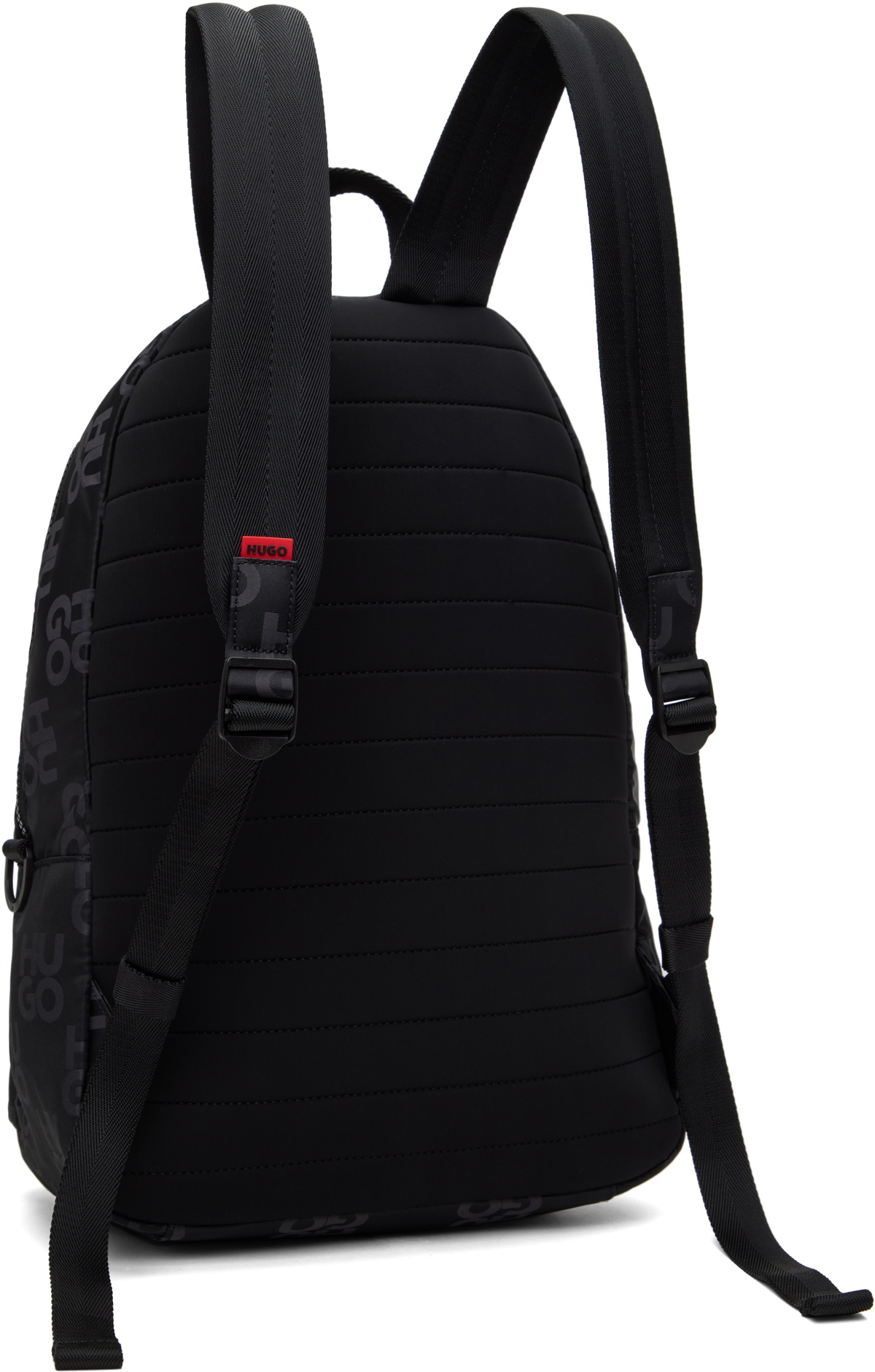 Hugo Black Logo Pattern Backpack