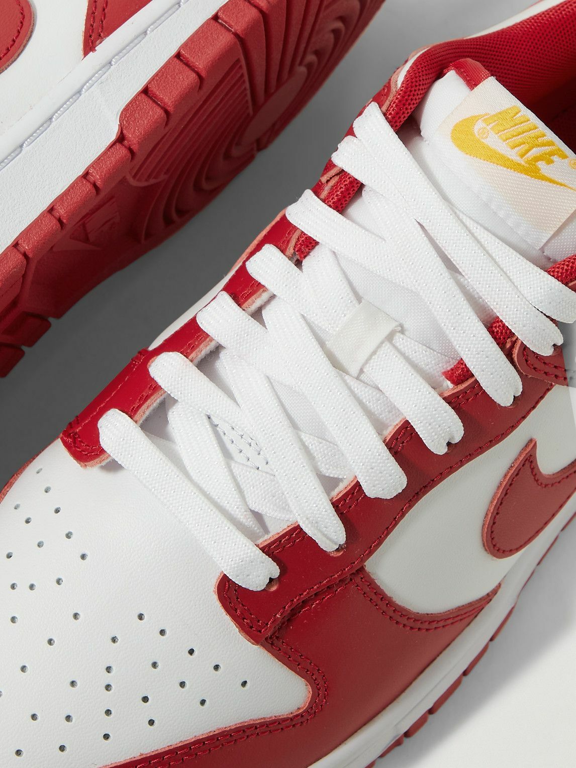 Nike - Dunk Low Retro Leather Sneakers - Red Nike