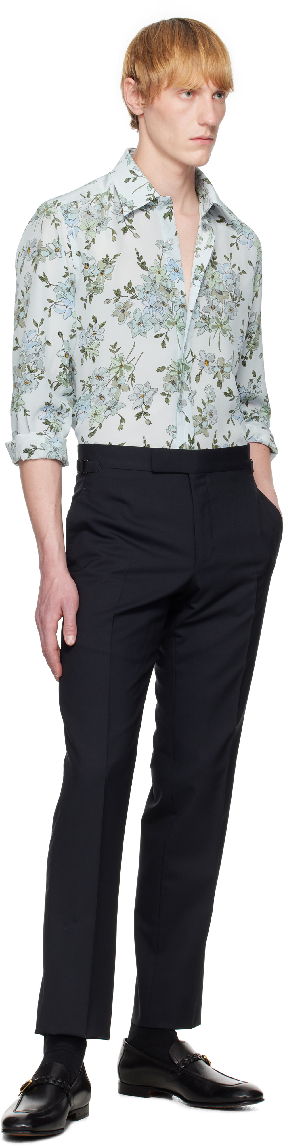 TOM FORD Navy Super Plain Weave O'Connor Trousers TOM FORD