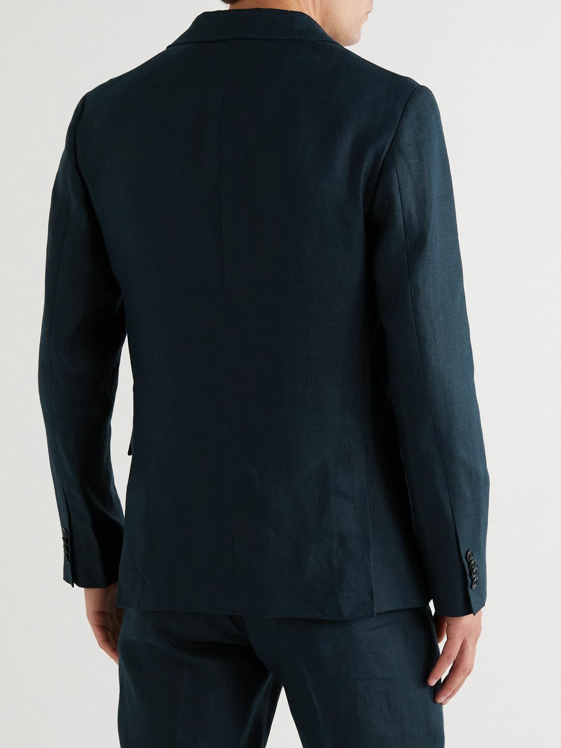 Club Monaco - Slim-Fit Linen Suit Jacket - Blue Club Monaco