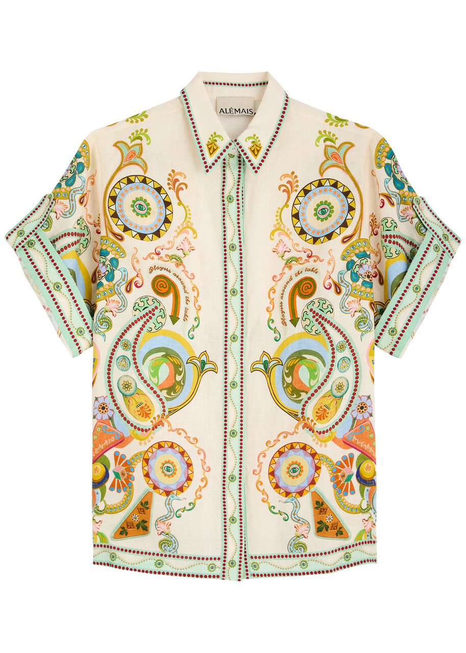 Alemais Pinball Printed Linen Shirt Multicoloured ALÉMAIS