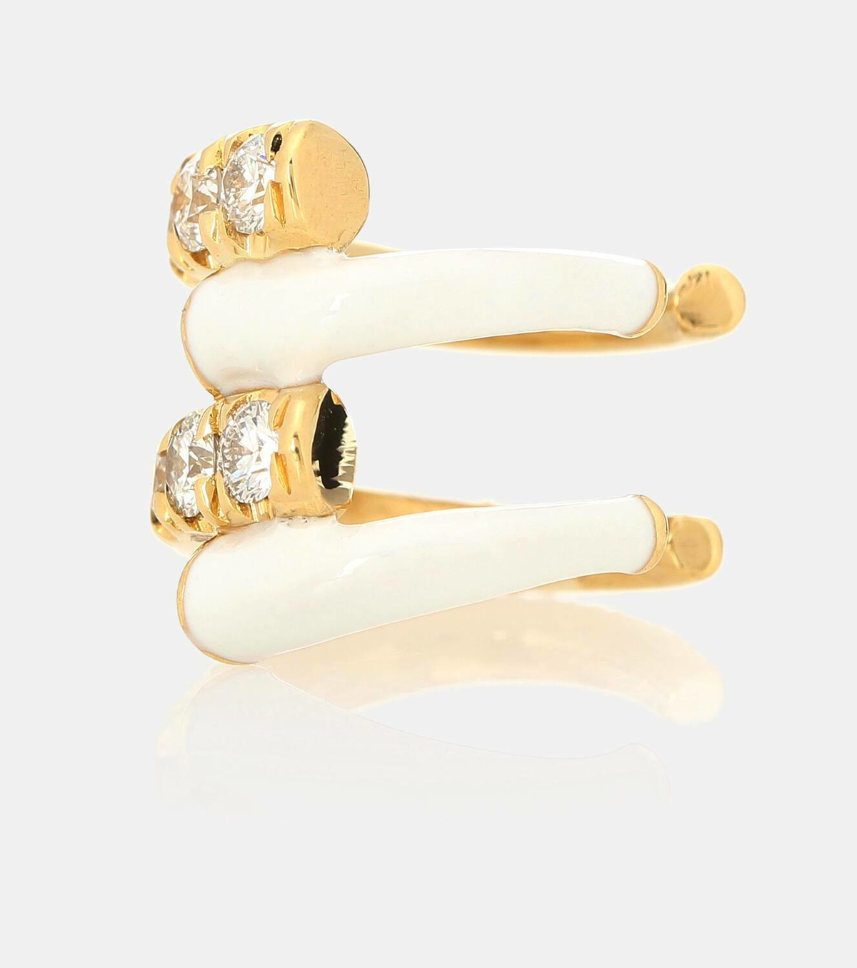 Melissa Kaye Lola 18kt gold ear cuff with diamonds Melissa Kaye