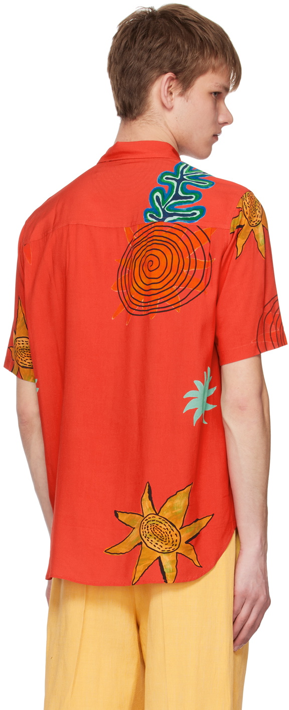 Jacquemus Red Le Raphia 'La Chemise Melo' Shirt Jacquemus