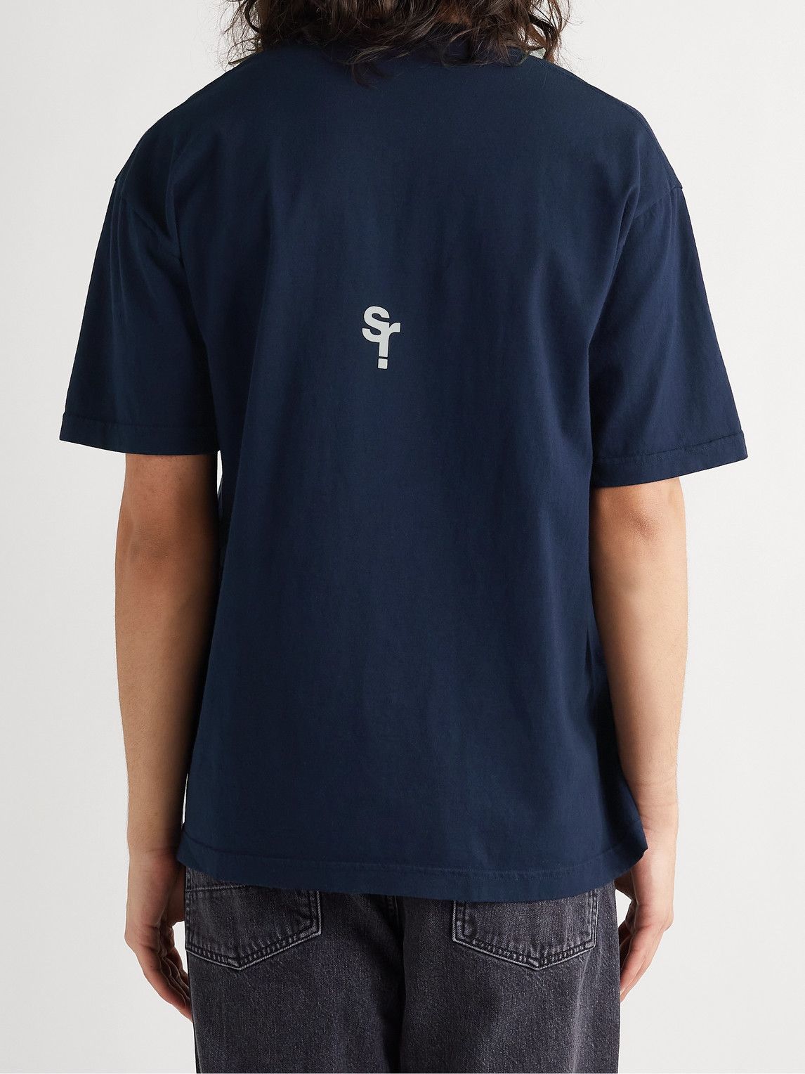 Stray Rats - Logo-Print Cotton-Jersey T-Shirt - Blue Stray Rats