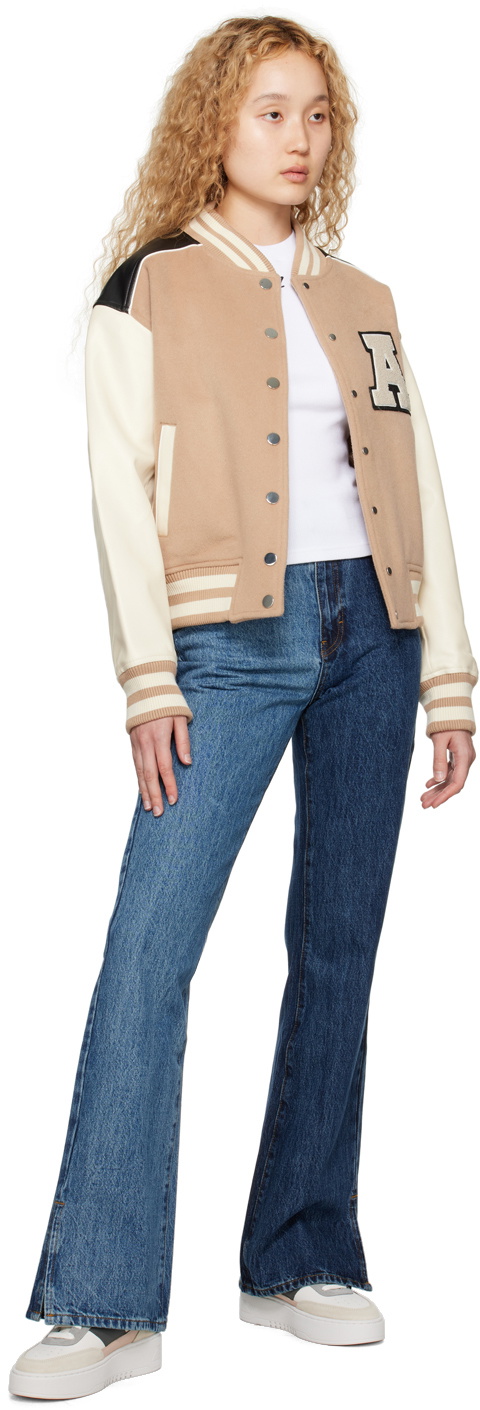 Axel Arigato Beige Ivy Varsity Bomber Jacket Axel Arigato