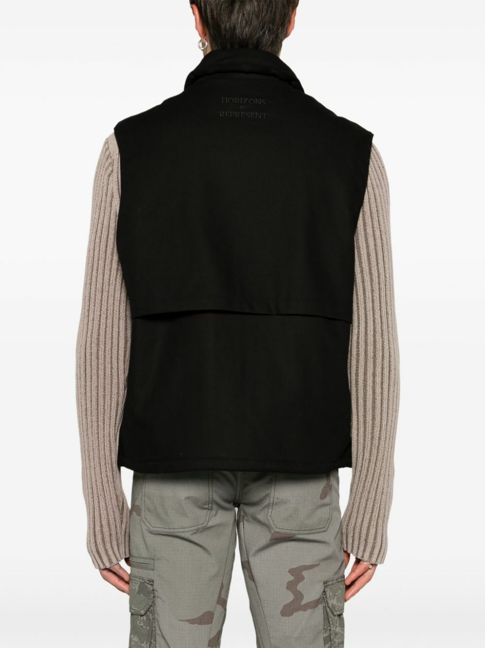 Represent Black Padded Cotton Gilet Represent