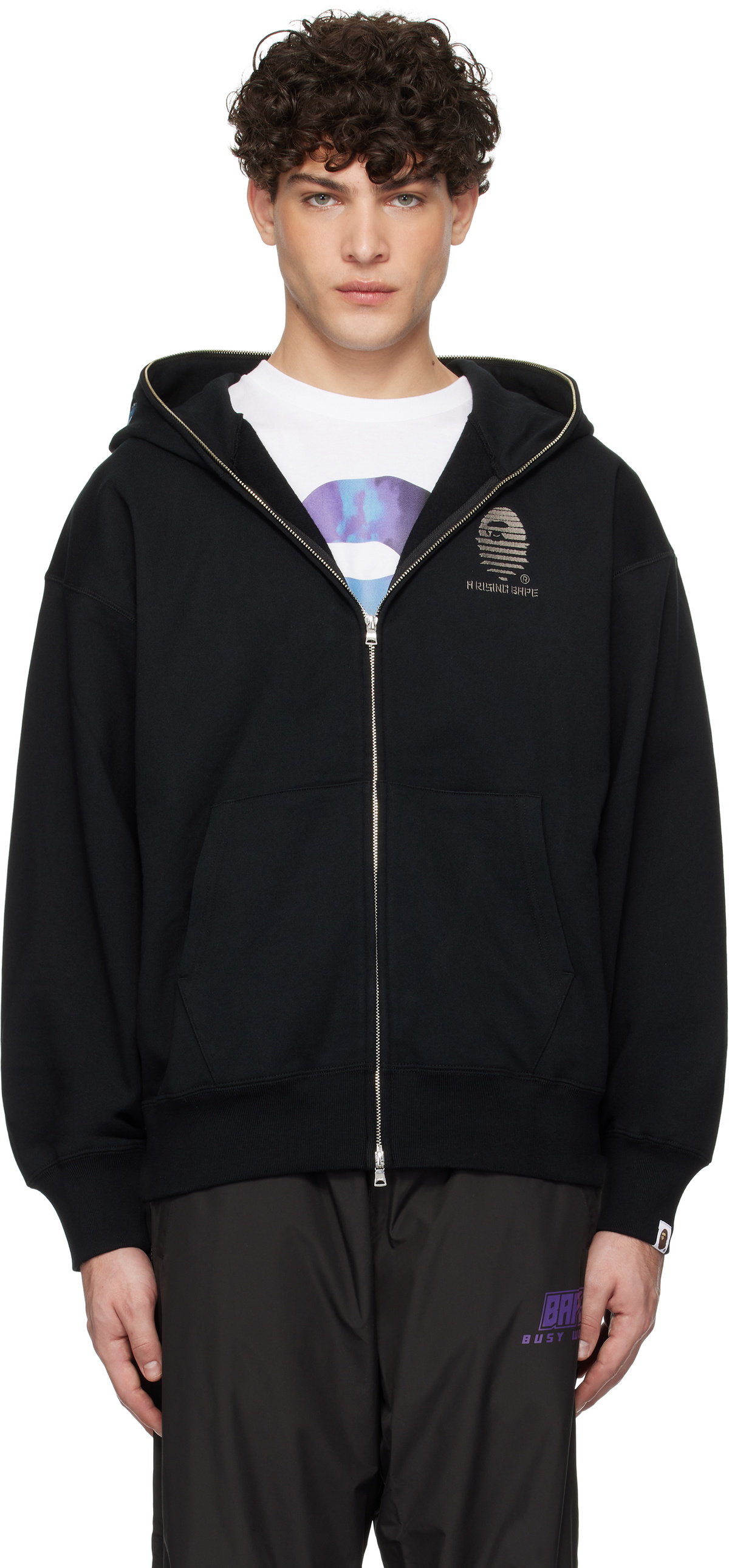 BAPE Black Tiger & Dragon Relaxed Fit Full Zip Hoodie A BAPE Black Tiger & Dragon Relaxed Fit Full Zip Hoodie A