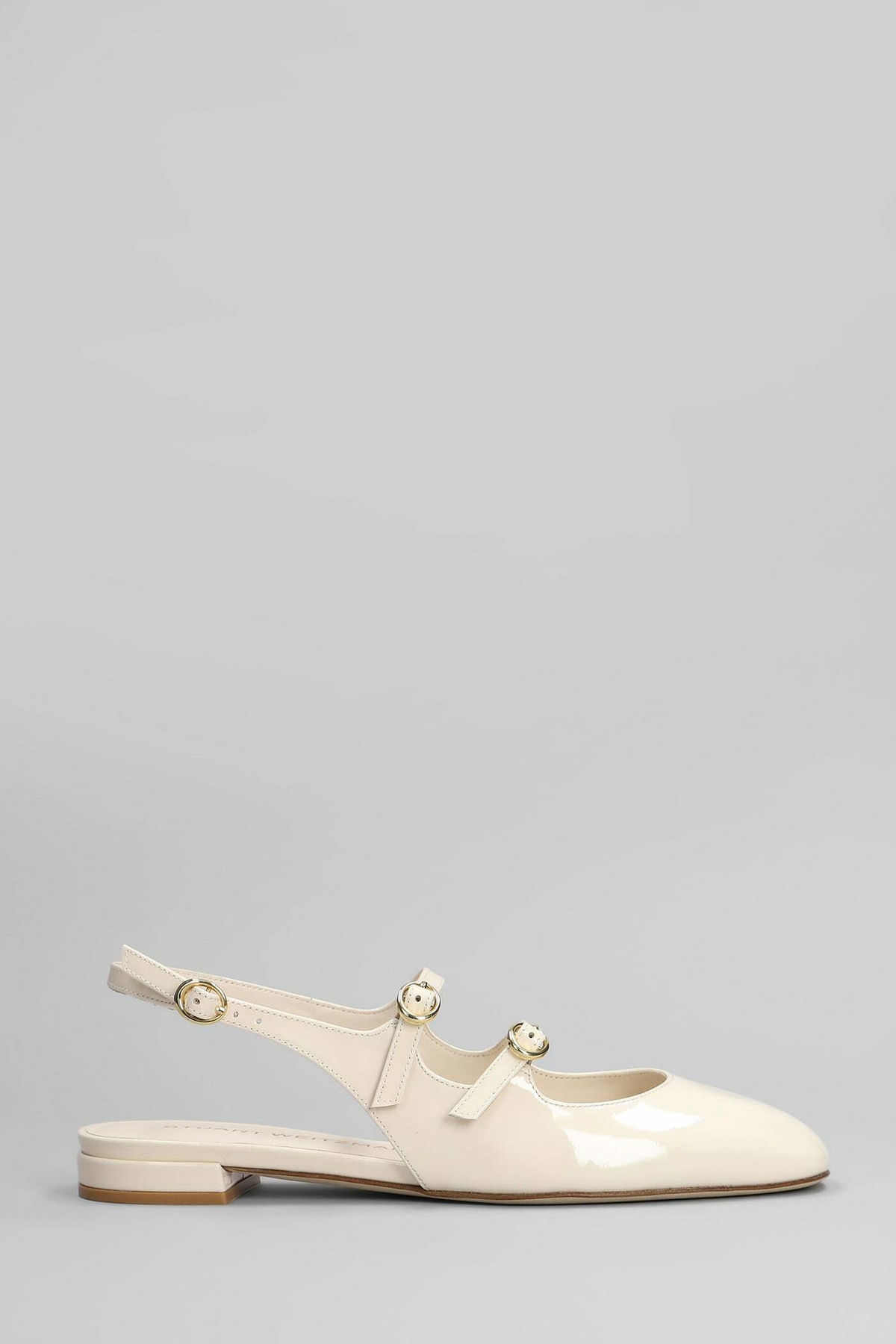 Stuart Weitzman Benni Mj Pumps In Beige Patent Leather Stuart Weitzman