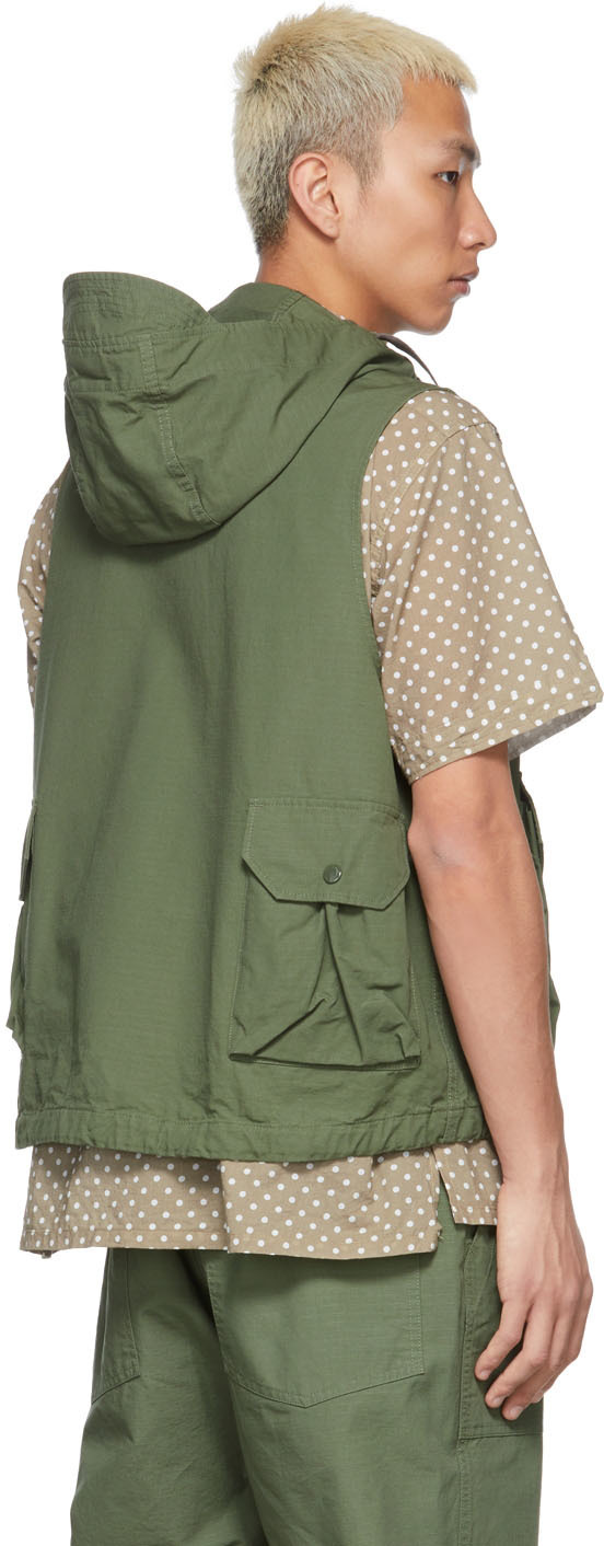 Engineered Garments Green Ripstop Field Vest Engineered Garments