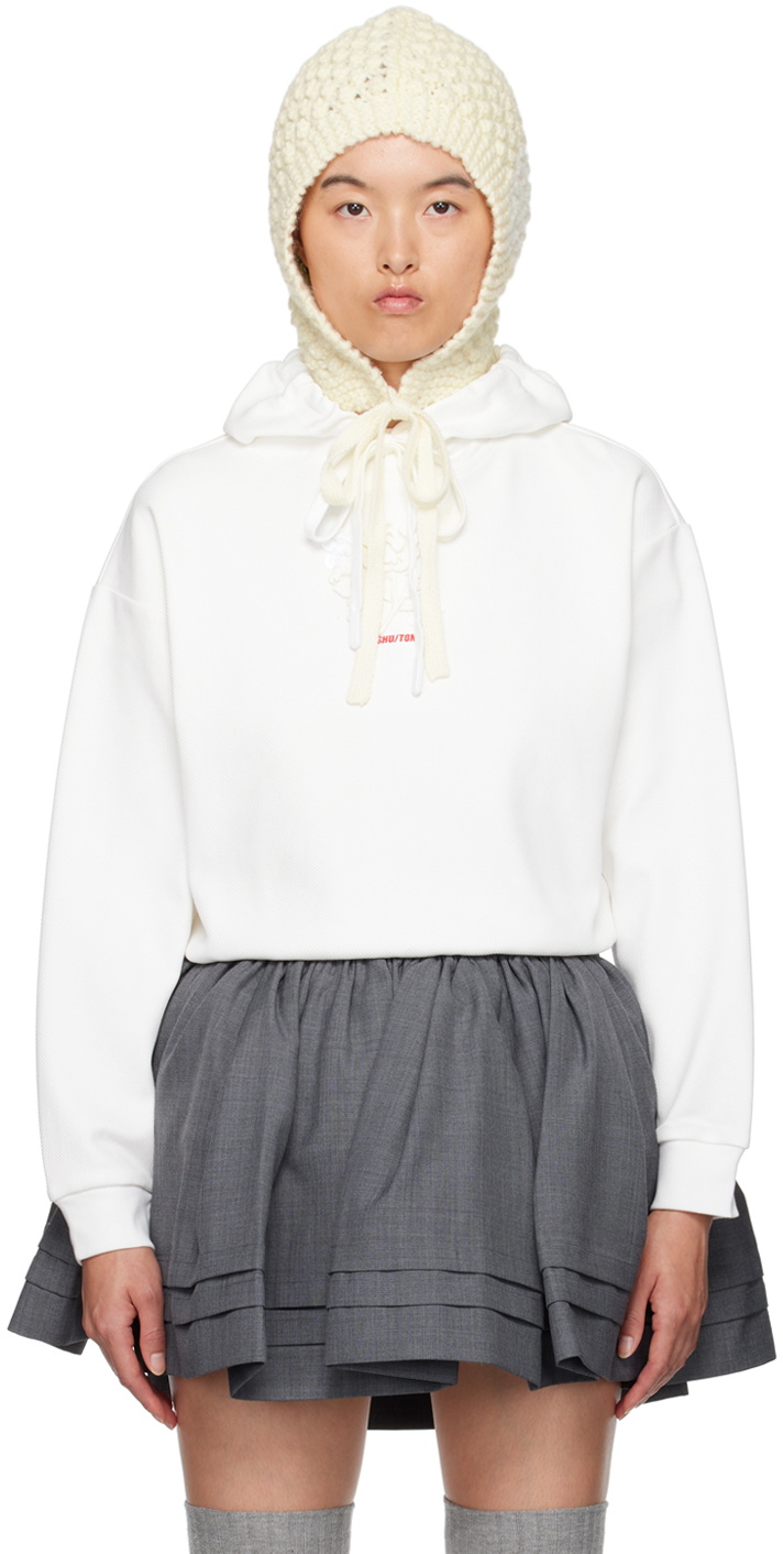 SHUSHU/TONG White Embroidered-Logo Hoodie Shushu/Tong