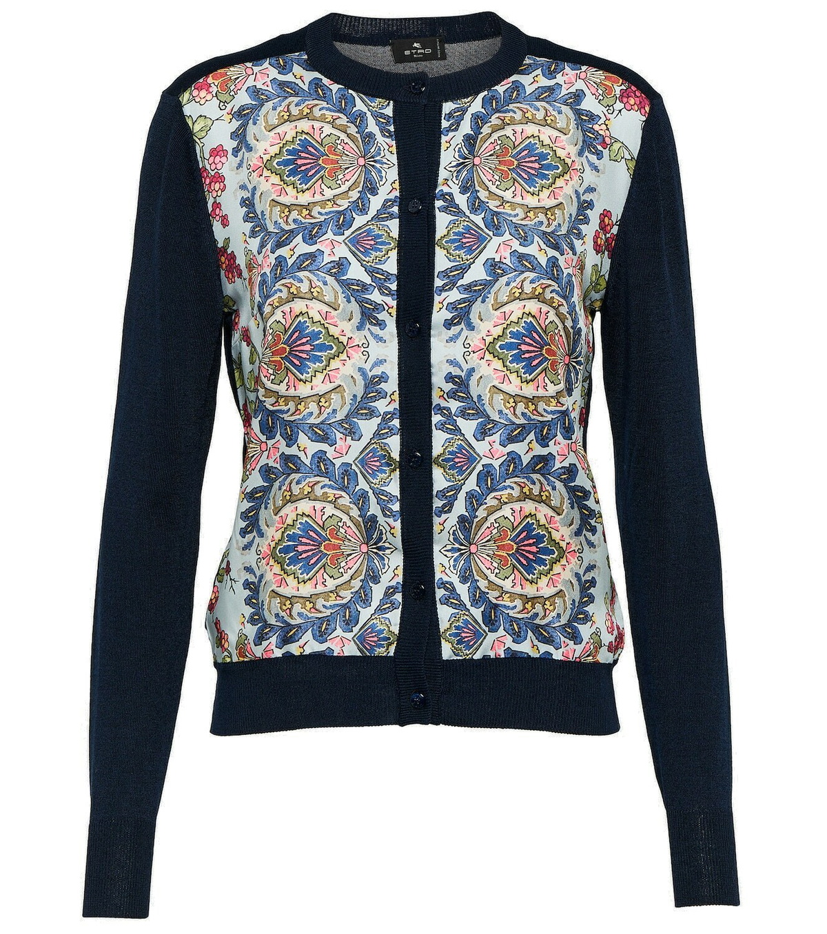 Etro Printed silk and cotton-blend cardigan Etro