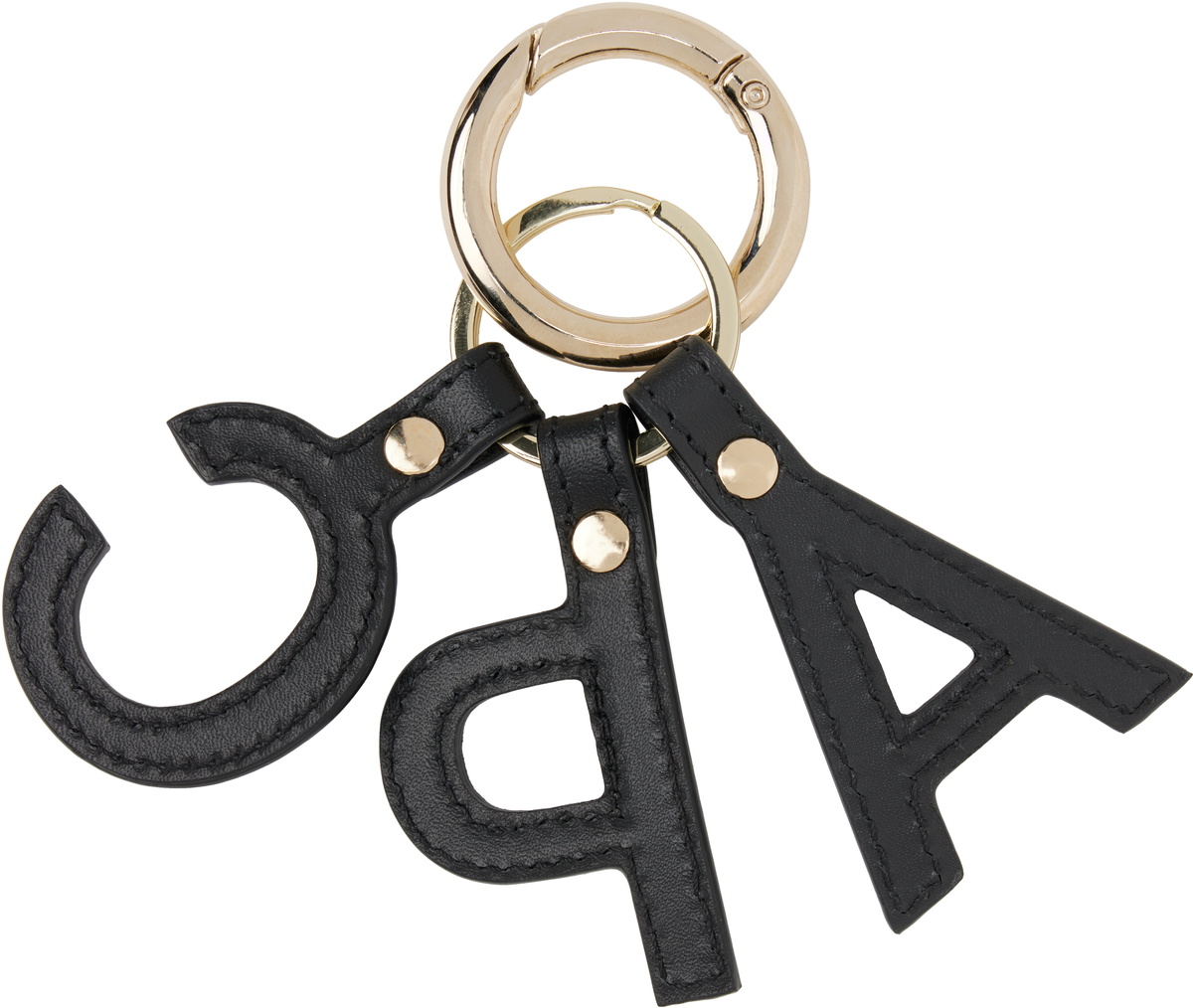 A.P.C. Gold & Black Lettres 'A.P.C.' Keychain A.P.C.