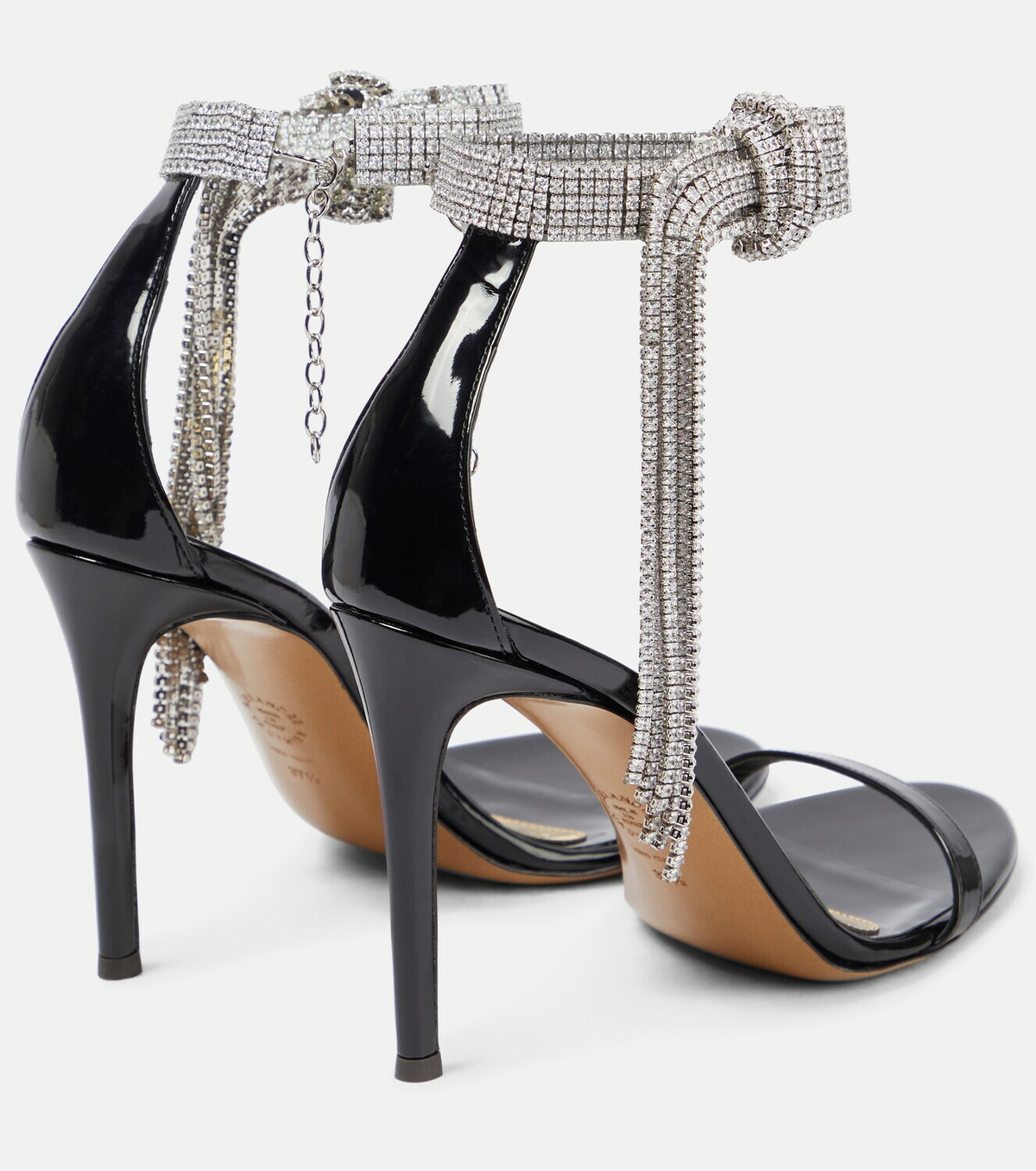 Alexandre Vauthier - Crystal-embellished patent leather sandals ...