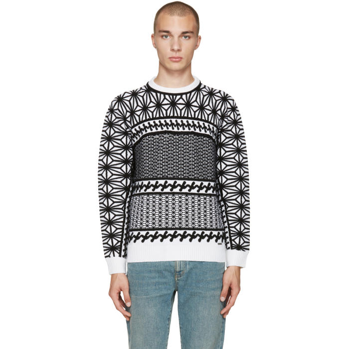 Dsquared2 Black and White Jacquard Sweater Dsquared2