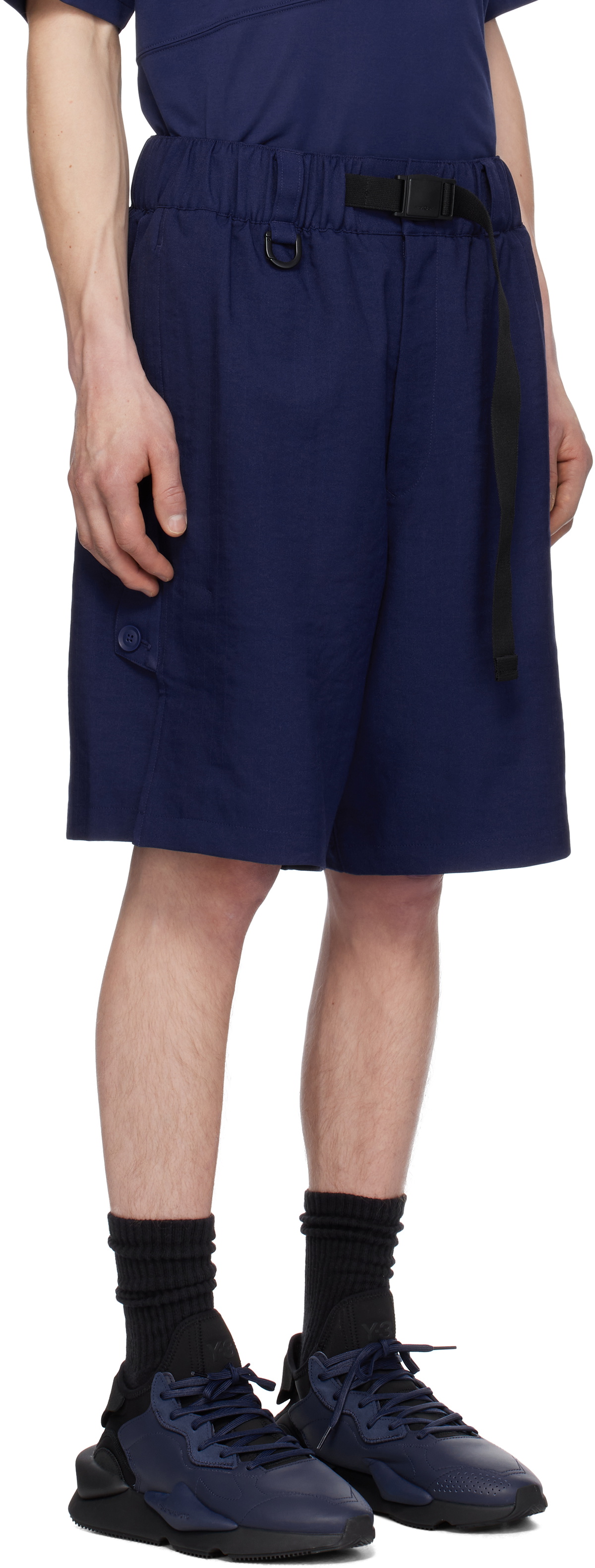 Y-3 Blue Sport Uniform 3-Stripes Shorts Y-3