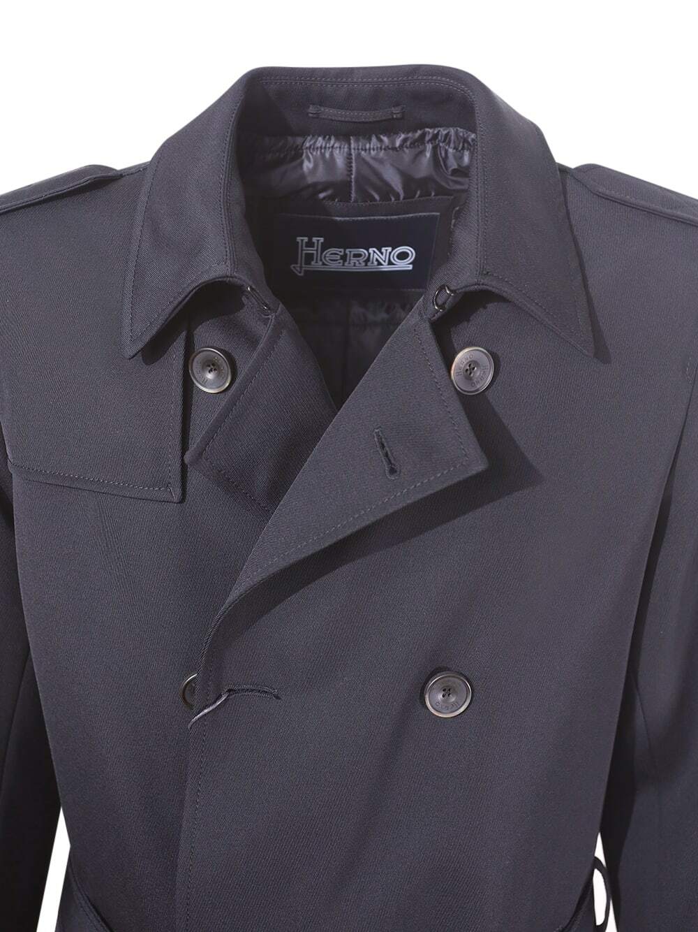 Herno Long Black Trench Coat Herno