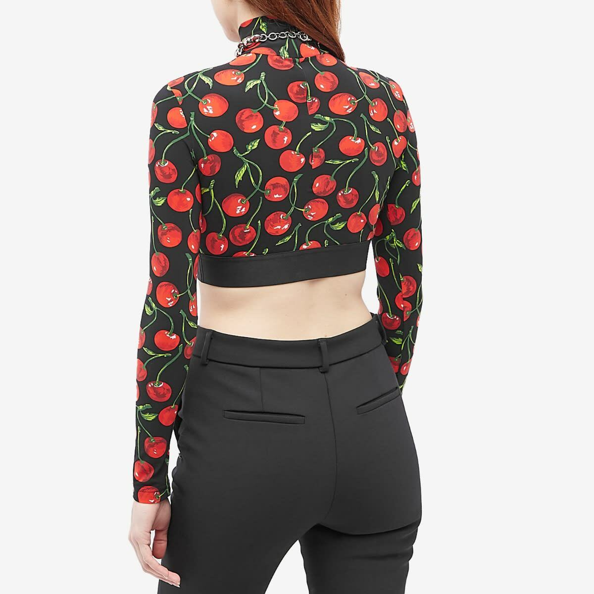 Dolce & Gabbana Women's Cherry Print Crop Top in Multi Dolce & Gabbana