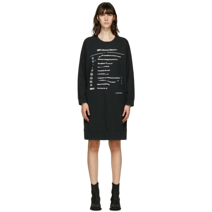 MM6 Maison Margiela Black Oversized Sweater Dress MM6 Maison Margiela