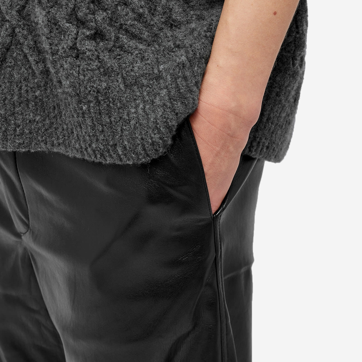 Nanushka Men's Vegan Leather Drawstring Pants in Black Nanushka