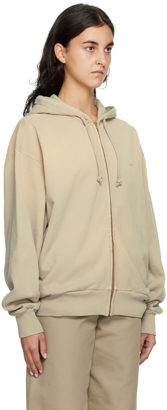 Acne Studios Beige Zip-Up Hoodie Acne Studios