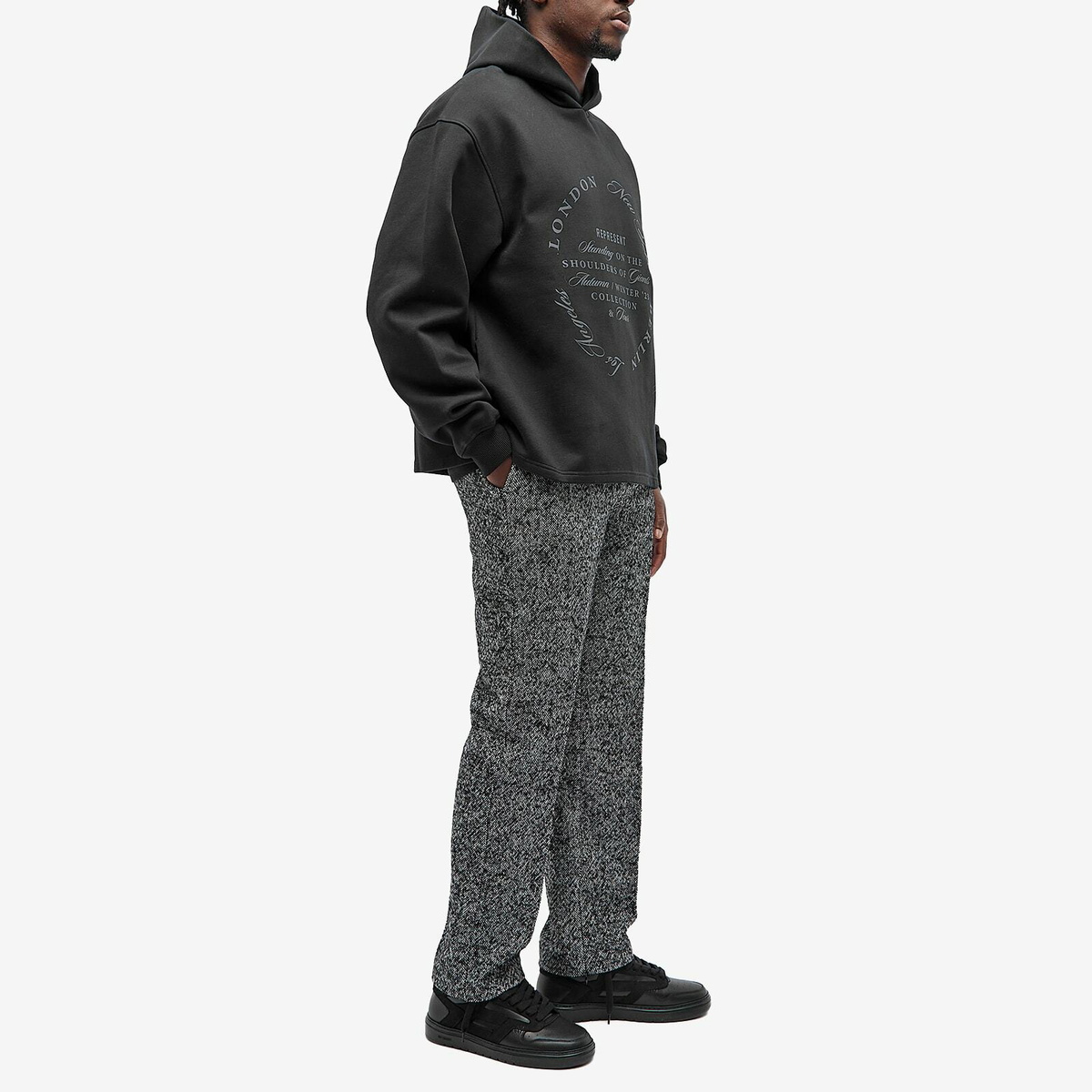 Represent Men's Hybrid Split Pant in Black White Represent