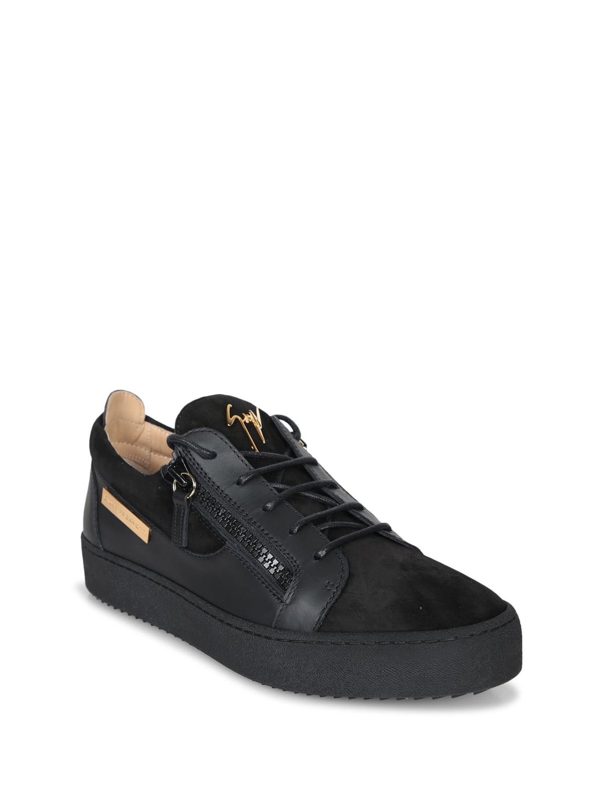 Giuseppe Zanotti Zip Logo Black-gold Sneakers Giuseppe Zanotti