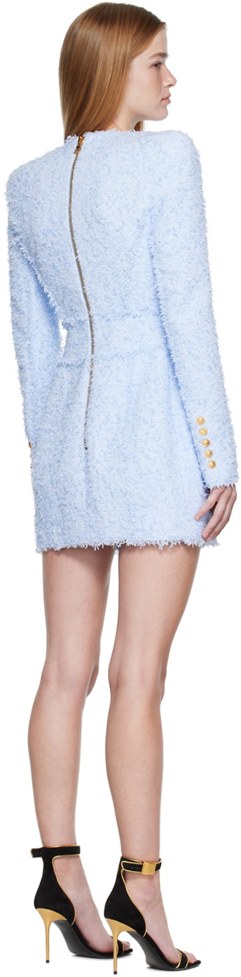Balmain Blue Button Minidress Balmain