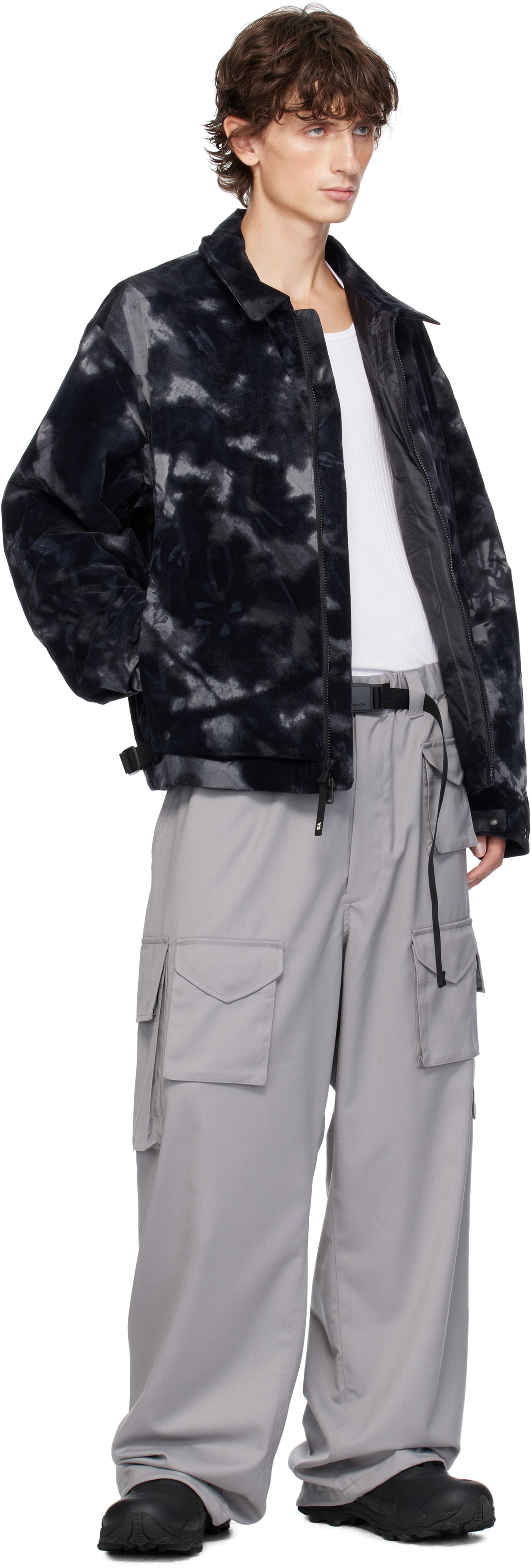 Y-3 Black Allover Print Nylon Liner Jacket Y-3