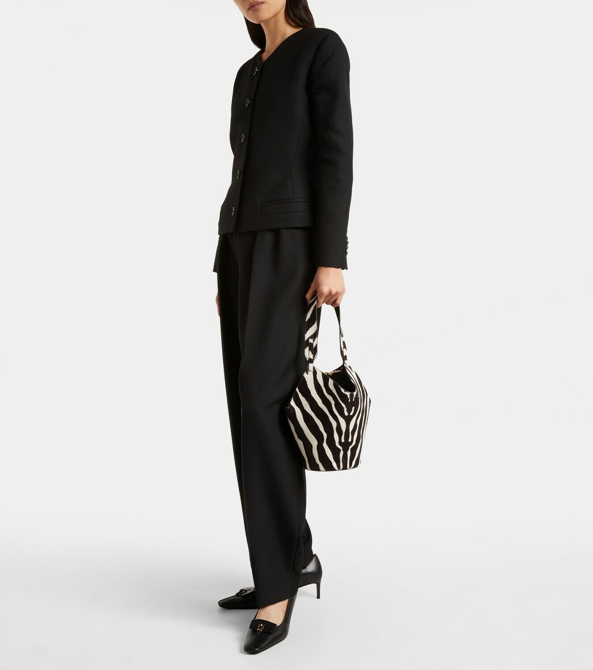 Khaite Lotus Mini calf hair and suede tote bag Khaite