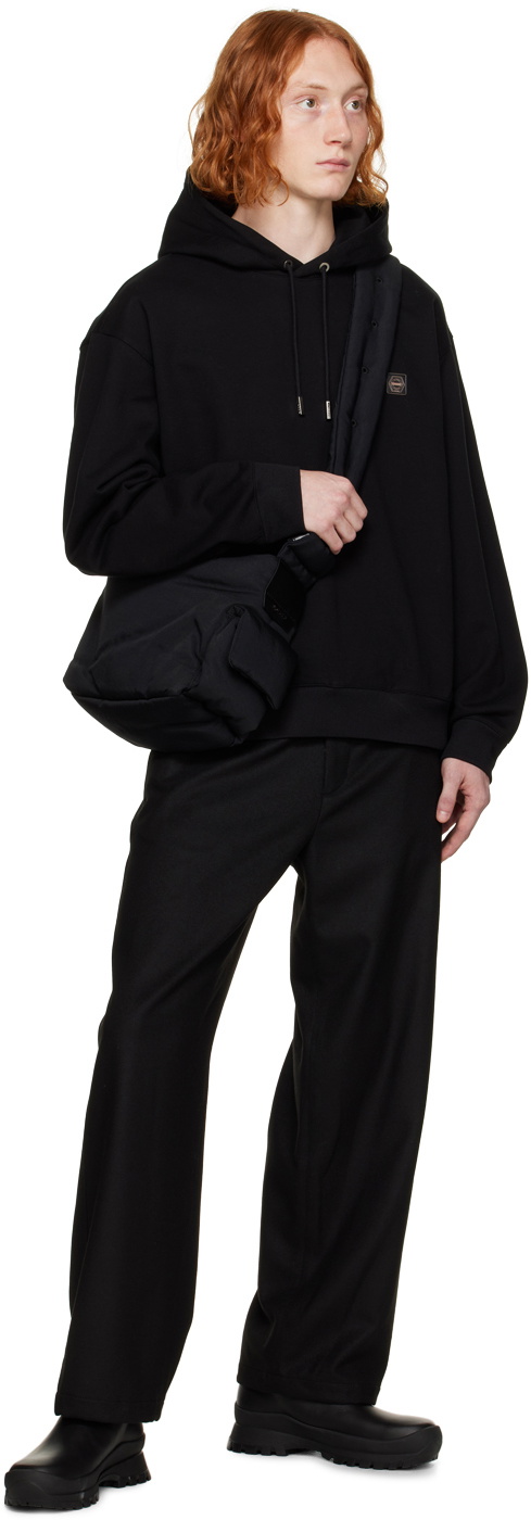 Solid Homme Black Flocked Hoodie Solid Homme