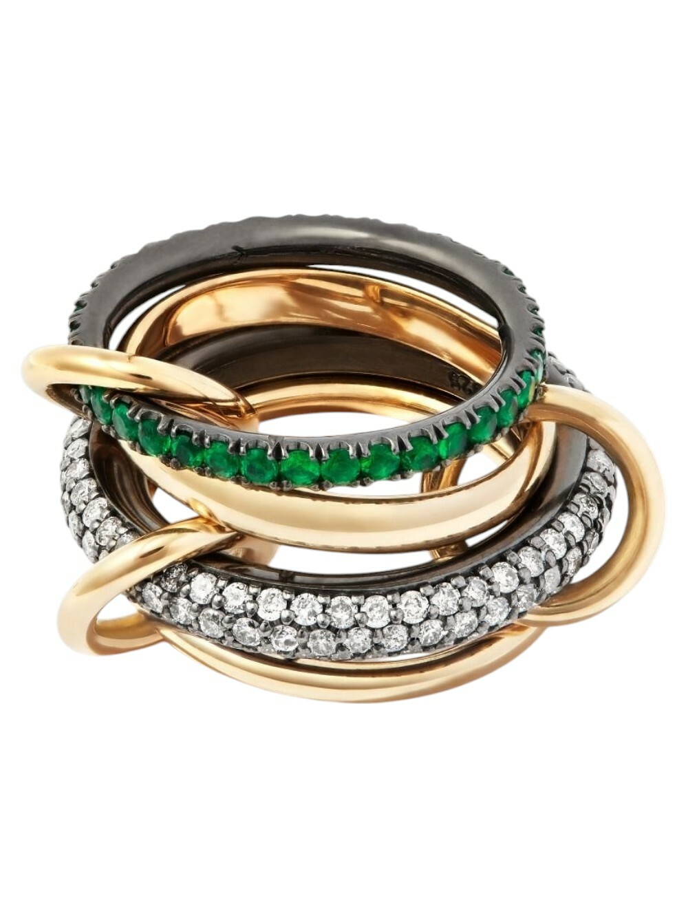 Spinelli Kilcollin 18K Yellow Gold Vega Diamond And Emerald Ring ...