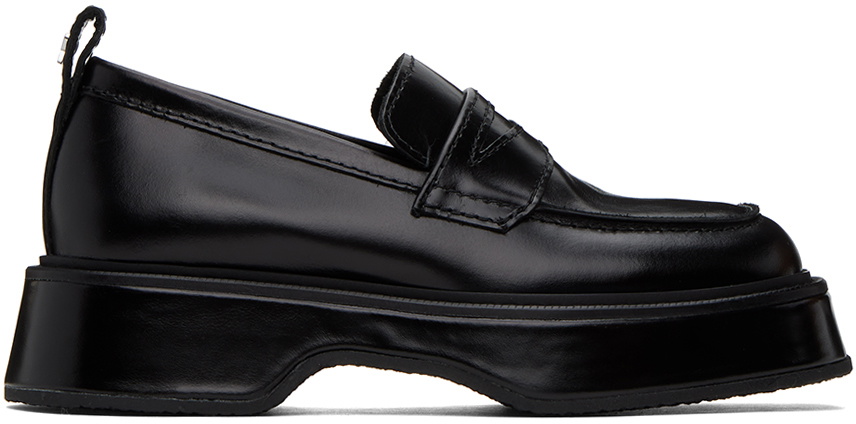 AMI Paris Black Square Toe Loafers AMI