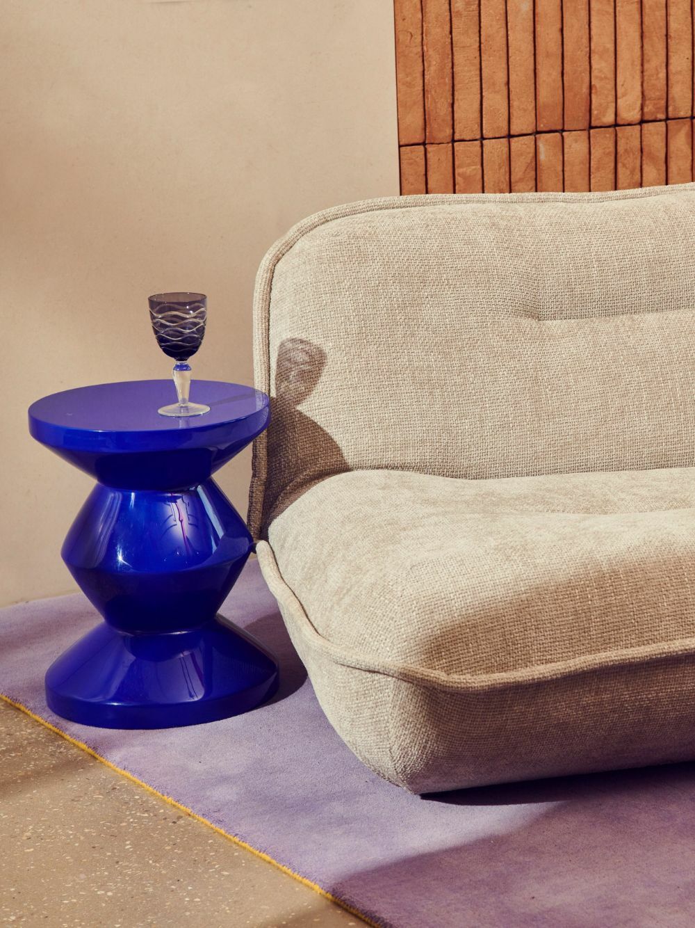 POLSPOTTEN Blue Zig Zag Stool POLSPOTTEN