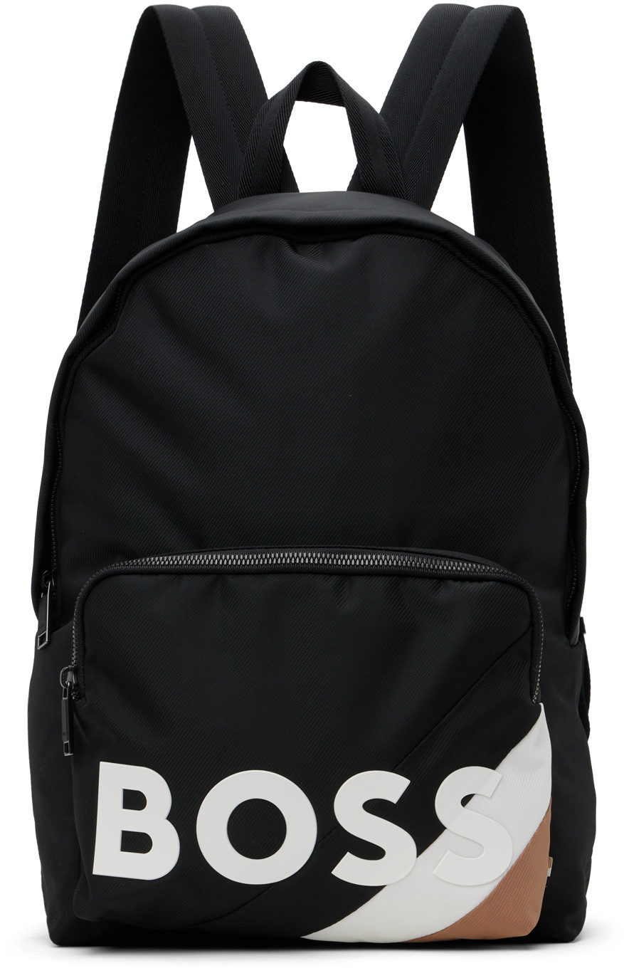 BOSS Black Striped Backpack BOSS