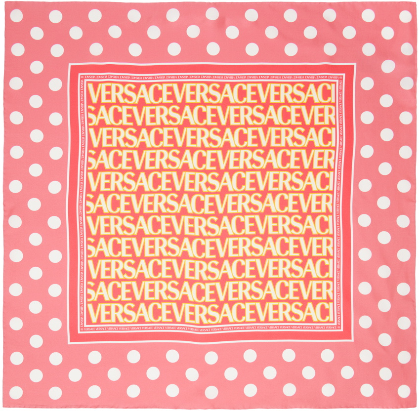 Versace Pink Polka Dot Scarf Versace