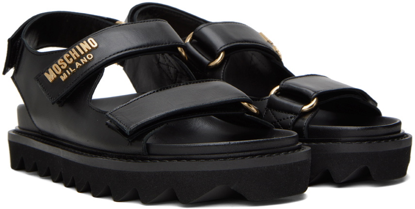 Moschino Black Logo Platform Sandals Moschino