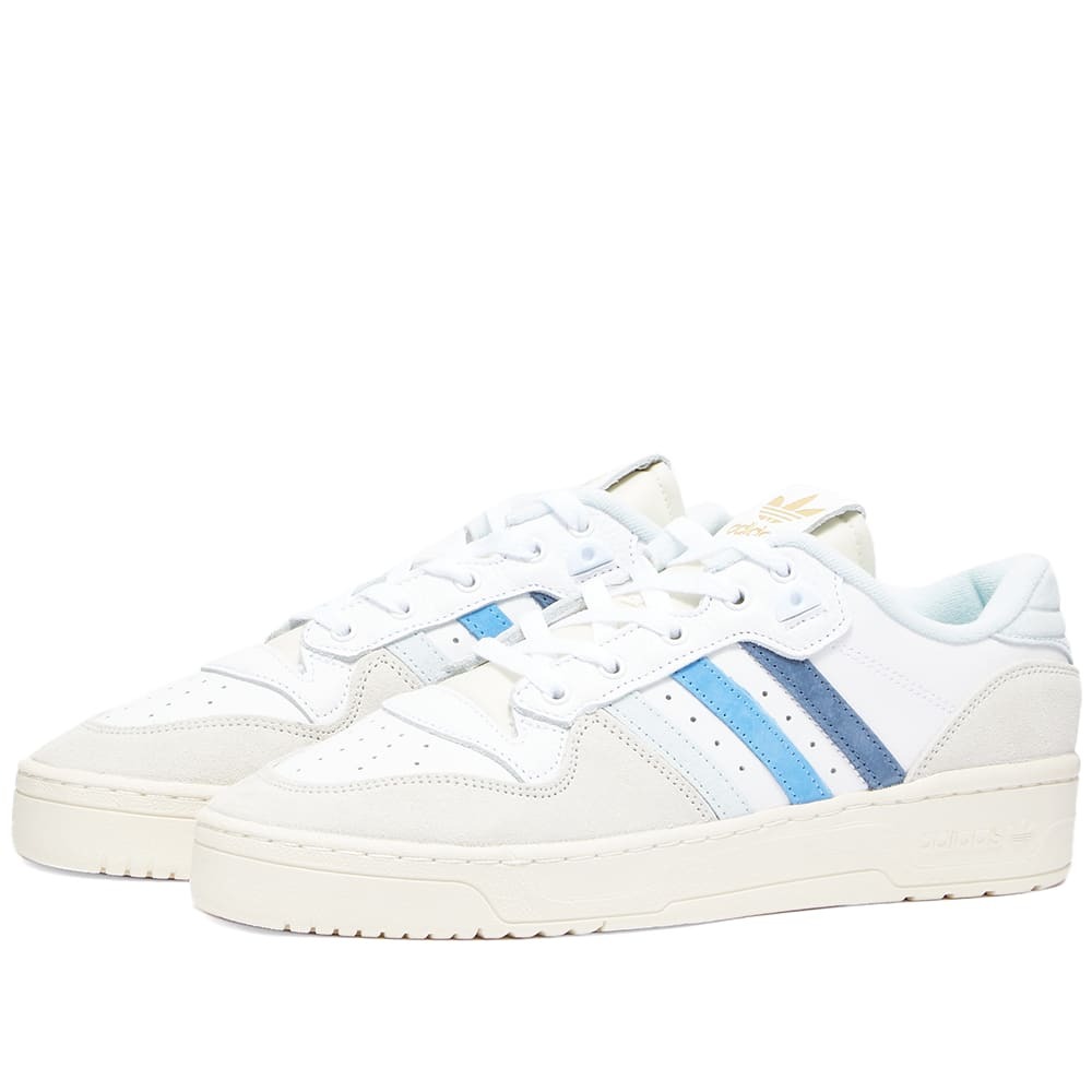 Adidas Men's Rivalry Low Sneakers in White/Blue/Steel adidas