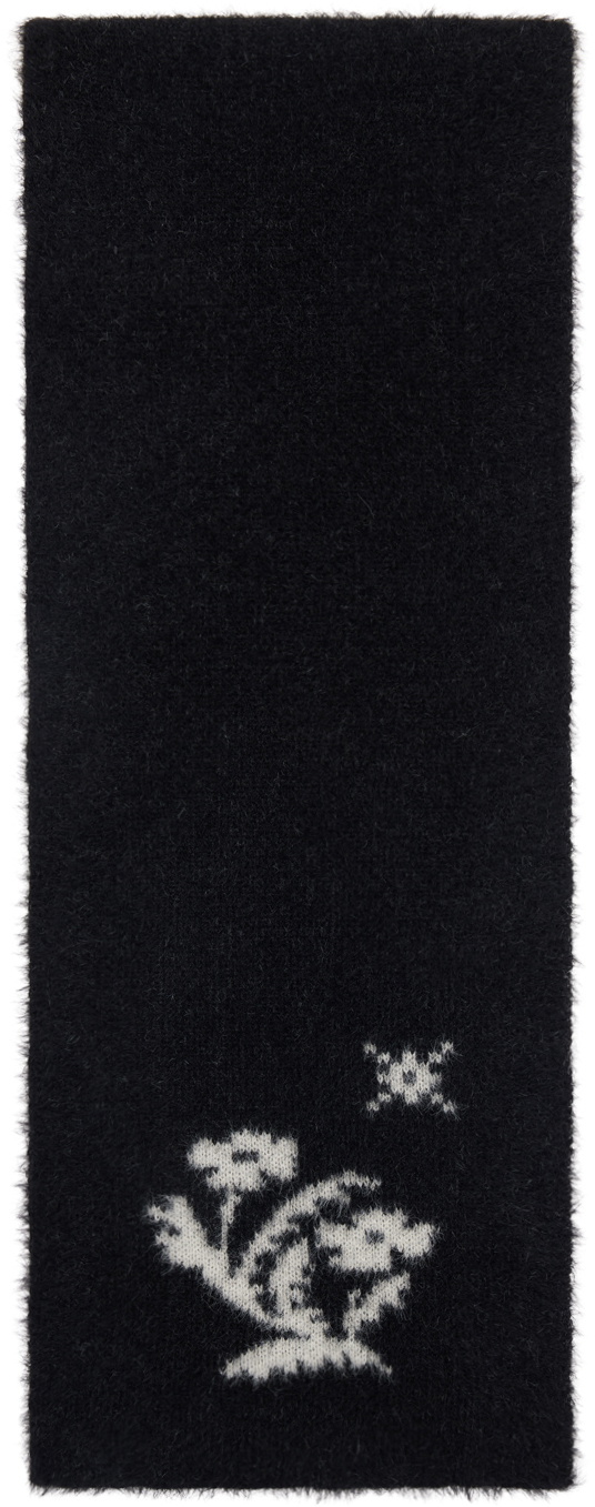 Kijun Black & White Fluffy Muffler Scarf Kijun