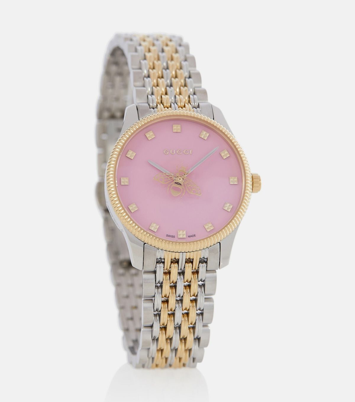 Gucci - G-Timeless 29mm stainless steel watch with yellow gold Gucci