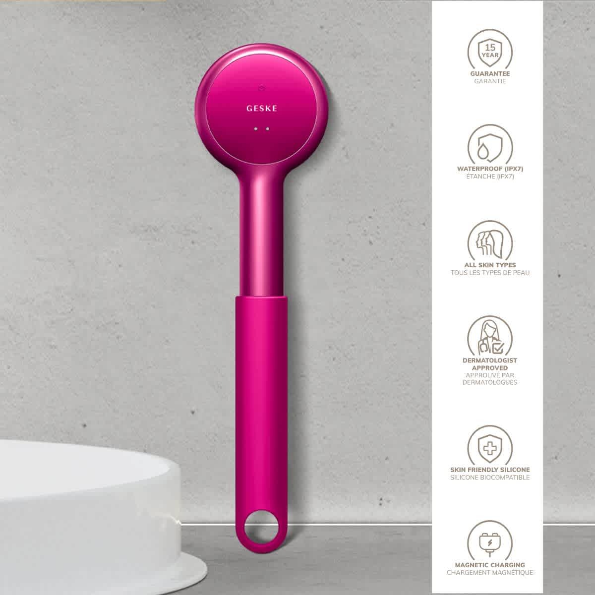 GESKE Magenta Sonic LED Full-Body Brush 9 in 1 GESKE