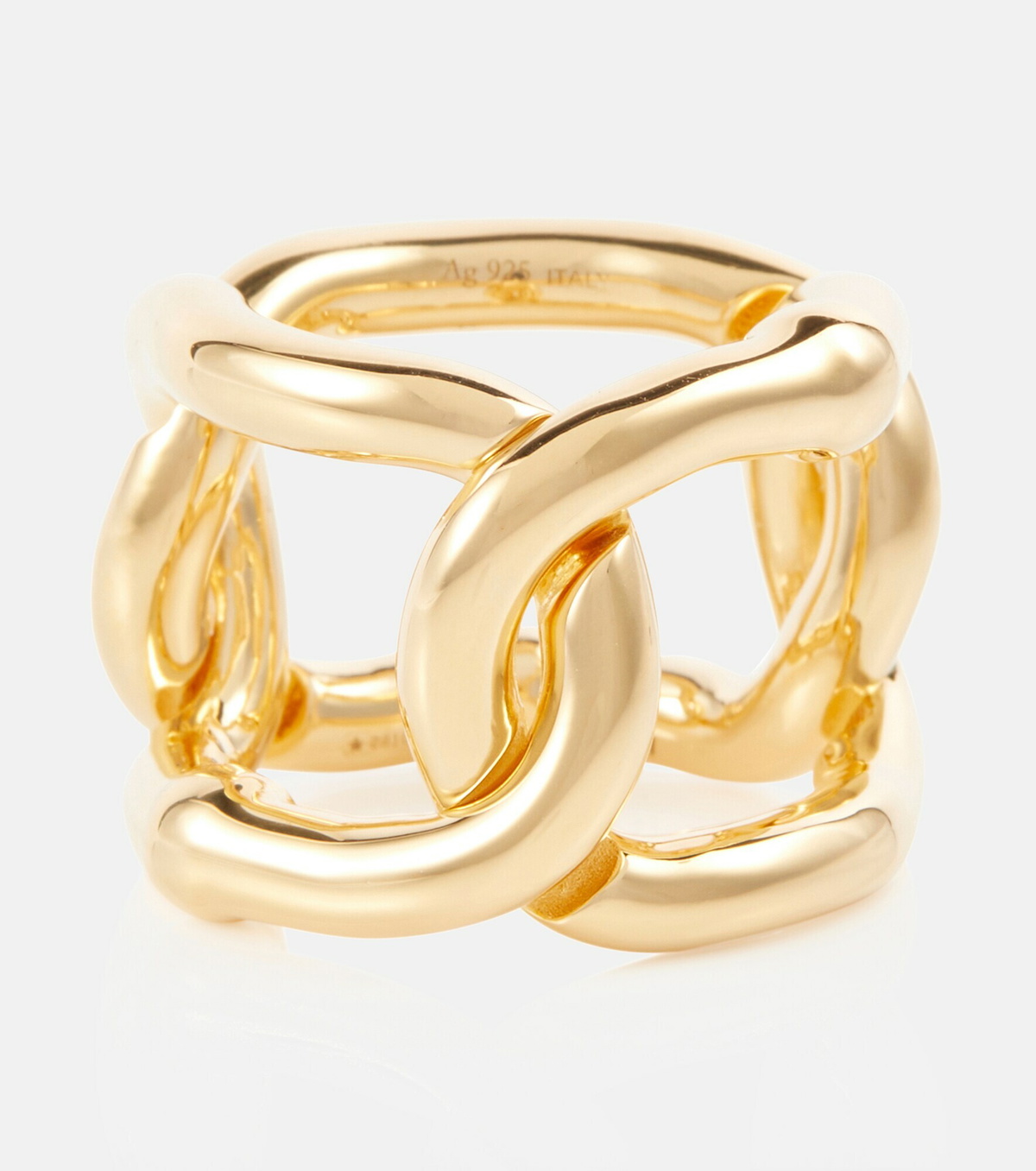 Bottega Veneta - Chains 18kt gold-plated sterling silver ring Bottega Veneta