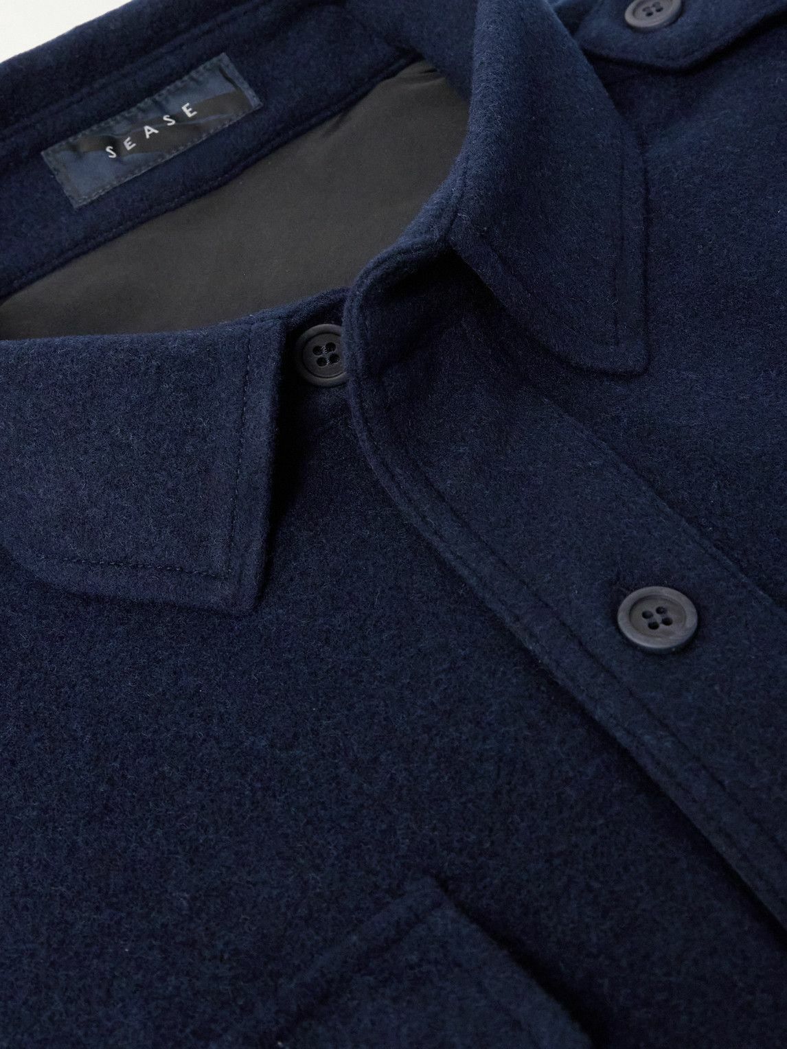 SEASE - Wool-Blend Shirt - Blue Sease
