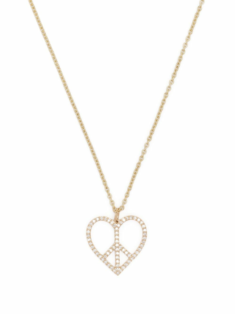 Sydney Evan 14K Yellow Gold Peace Heart Large Diamond Necklace Sydney Evan Sydney Evan 14K Yellow Gold Peace Heart Large Diamond Necklace Sydney Evan