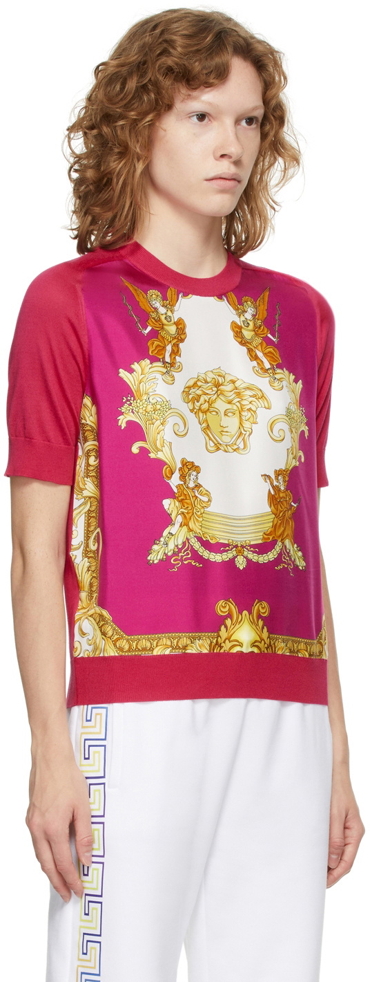 Versace Pink Silk Medusa Sweater Versace