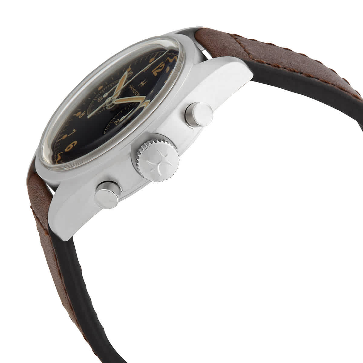 Hamilton Khaki Aviation Pioneer Chronograph Hand Wind Black Dial Mens ...