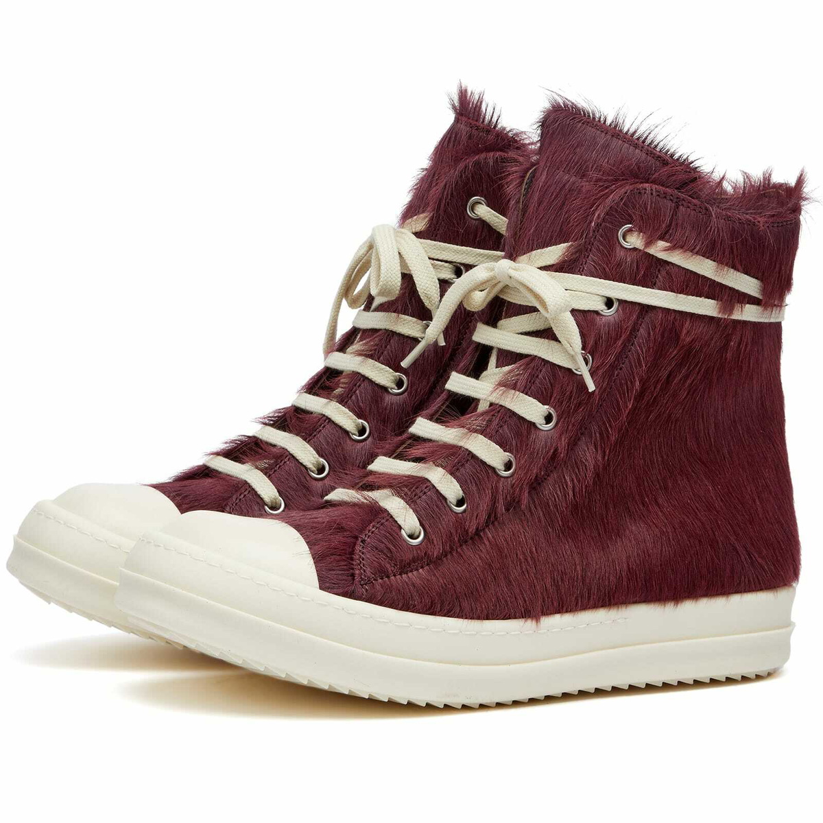 Rick Owens Women's Hi-Top Top Sneakers in Red Rick Owens